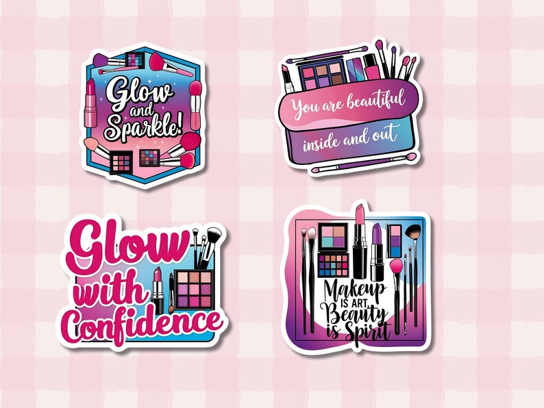 Makeup Sticker Bundle: 30 PNG Glam Stickers (commercial Use, Instant ...
