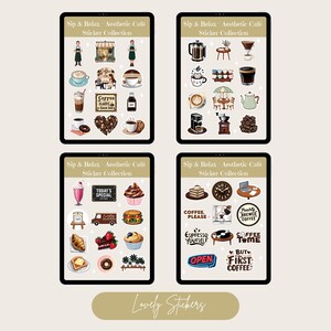 Cafe Sticker Bundle - Printable Stickers - 47 Pre-cropped PNG Stickers ...
