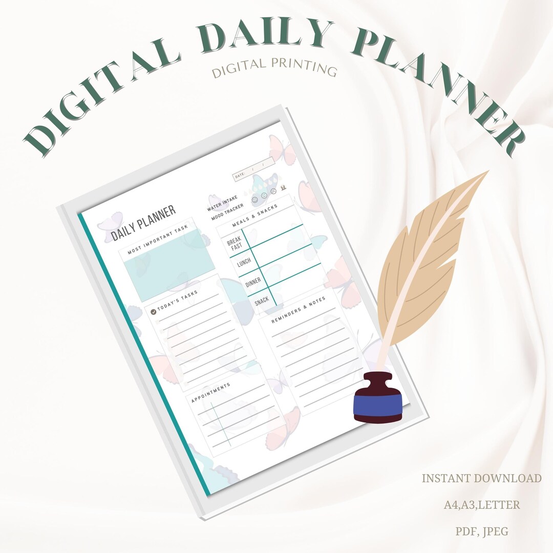 Daily Planner Digital Planner Printable Planner - Etsy
