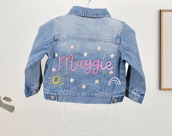 Custom Made Jean Jacket for Baby and Toddler , Personalized Denim ...