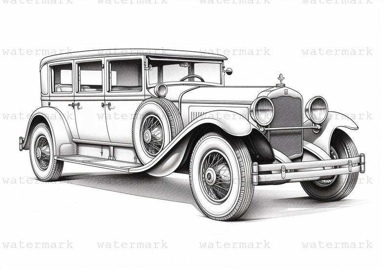 60 Classic Car Coloring Pages Collection - Etsy
