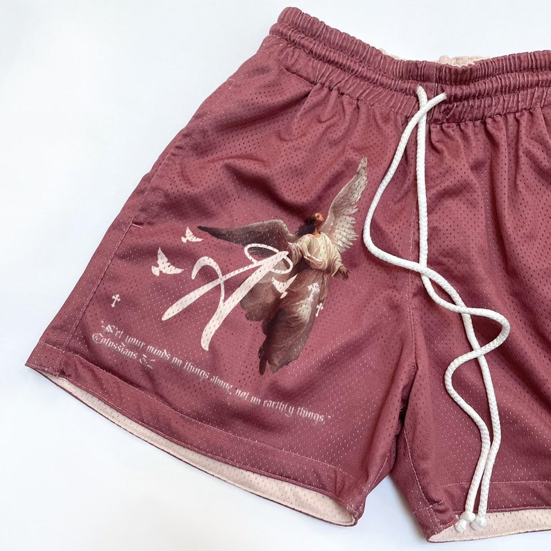 Reversible Mesh Shorts 4" - Angel (pink/cream) - Etsy