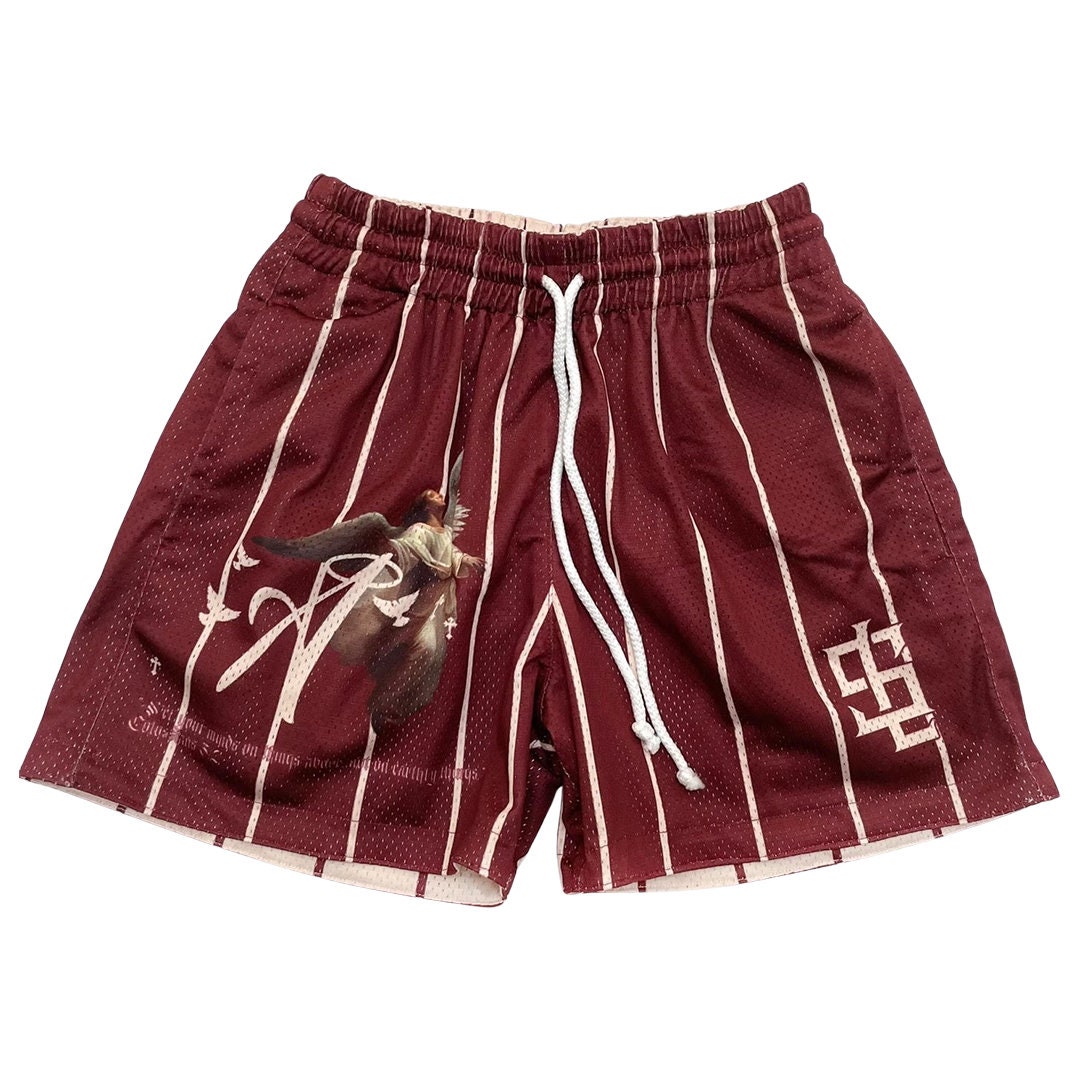 Reversible Mesh Shorts 4 Pinstripe Angel maroon/cream - Etsy