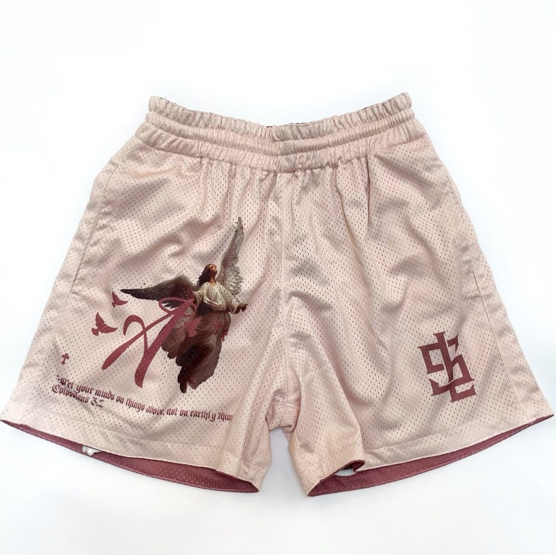 Reversible Mesh Shorts 4" - Angel (pink/cream) - Etsy