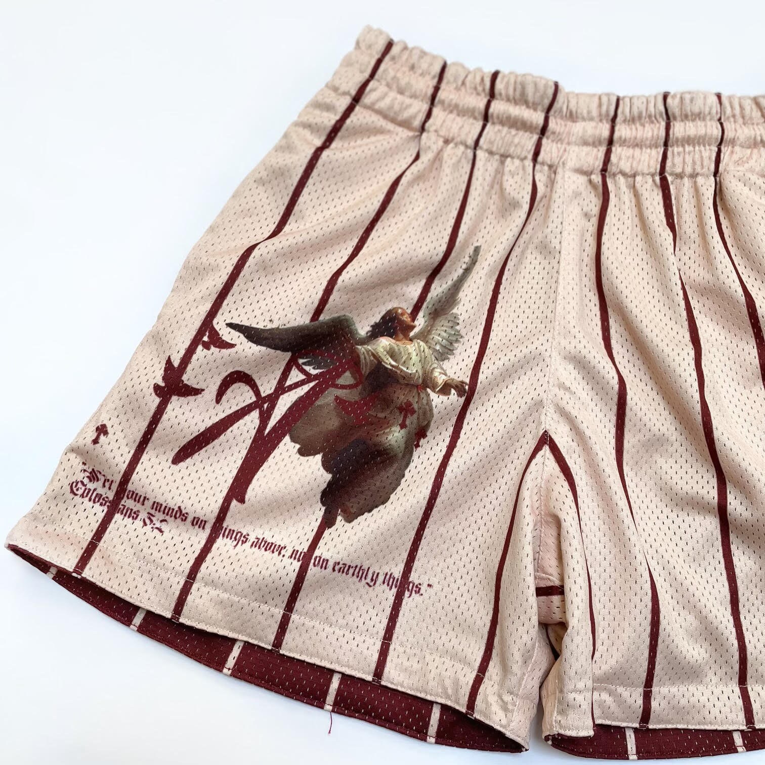 Reversible Mesh Shorts 4 Pinstripe Angel maroon/cream - Etsy