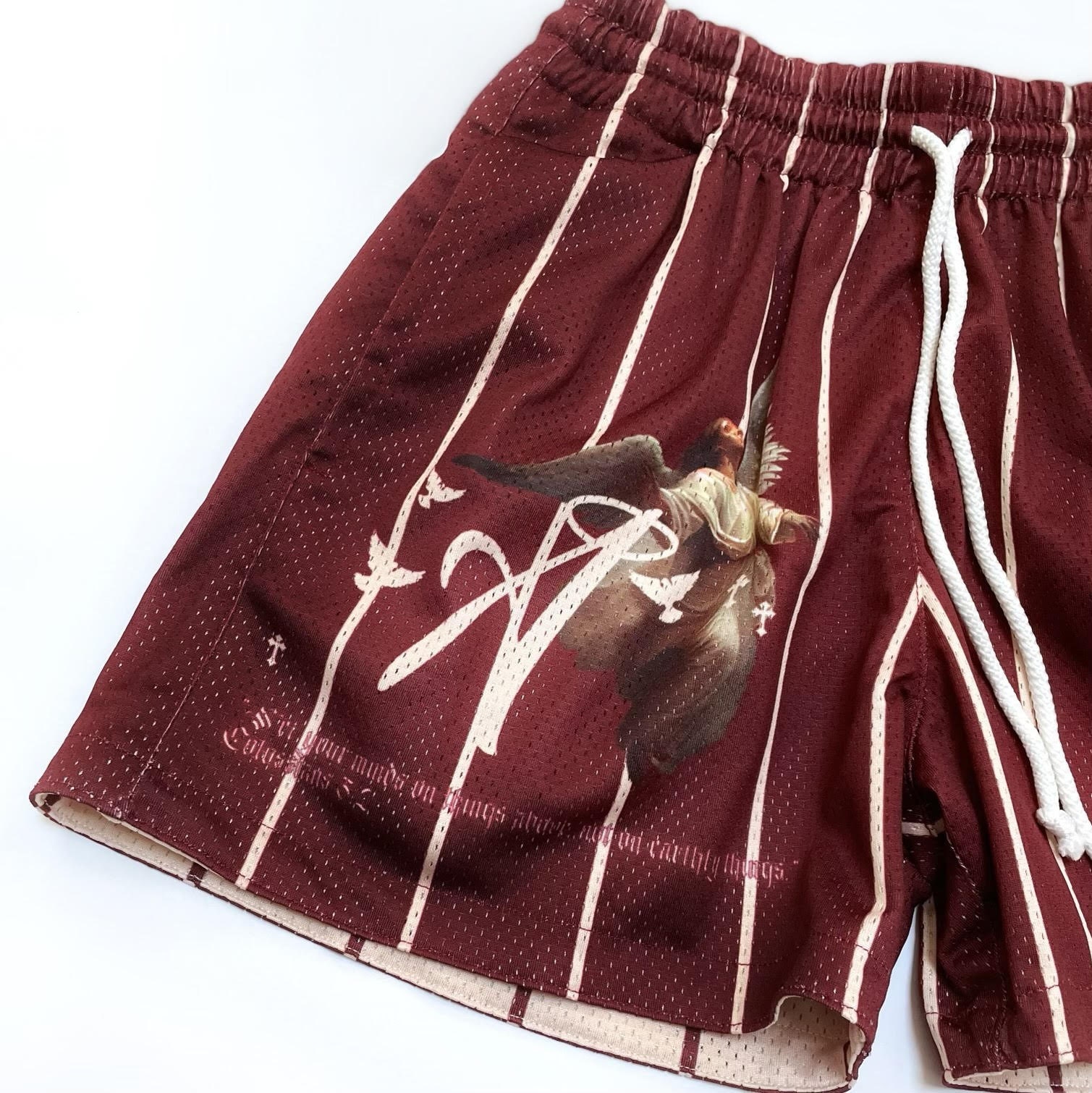 Reversible Mesh Shorts 4 Pinstripe Angel maroon/cream - Etsy