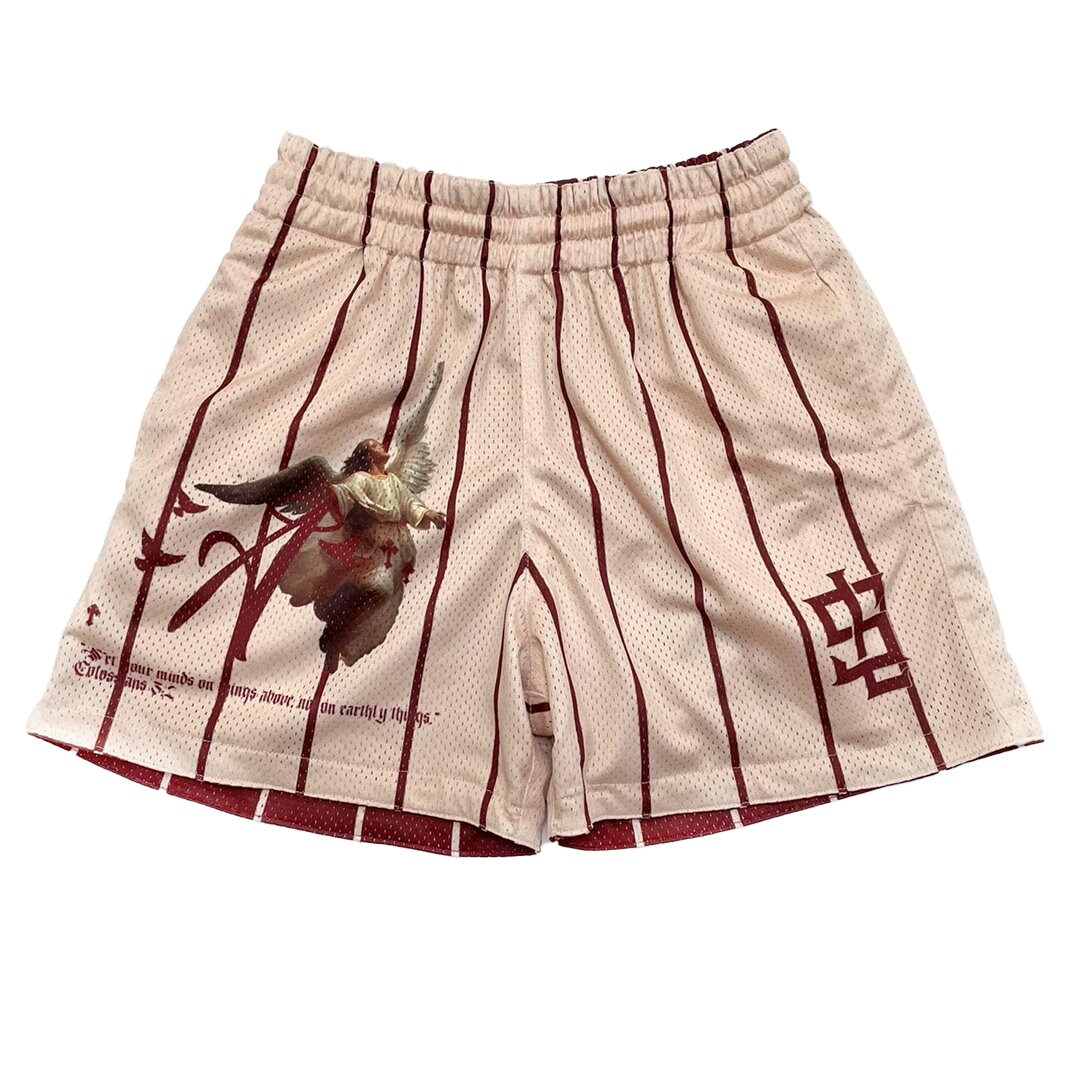 Reversible Mesh Shorts 4 Pinstripe Angel maroon/cream - Etsy