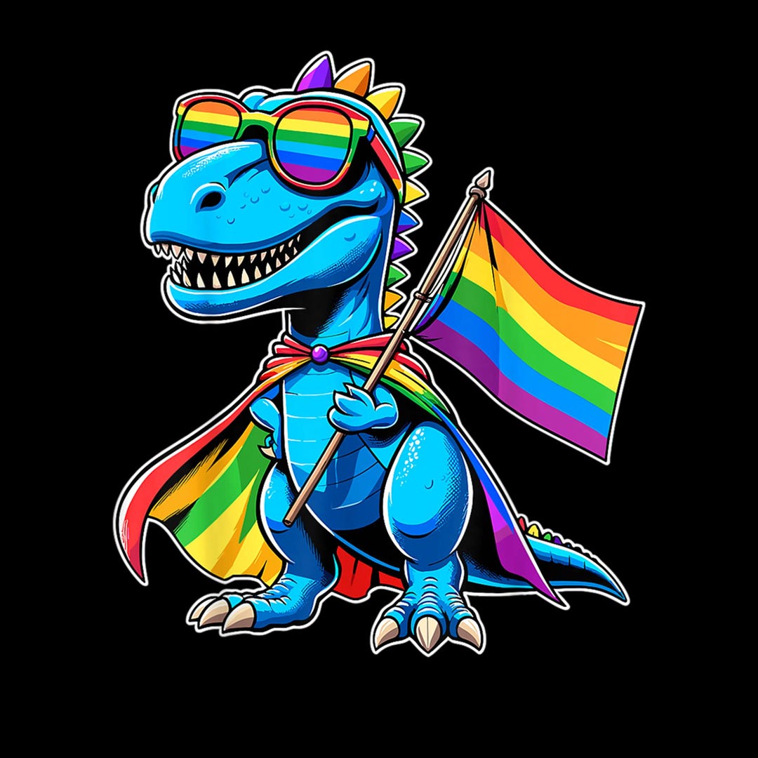 Dinosaur Gay Pride LGBT Rainbow Flag Digital Png, Cute Rainbow Bow ...