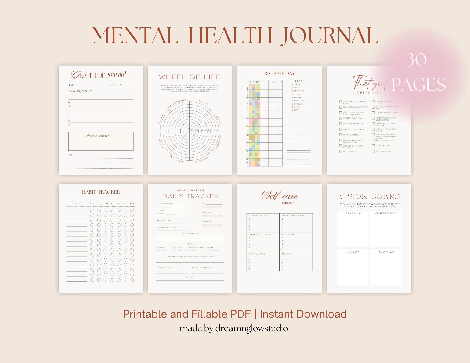 Mental Health Journal, Digital and Printable, Therapy Tool - Etsy