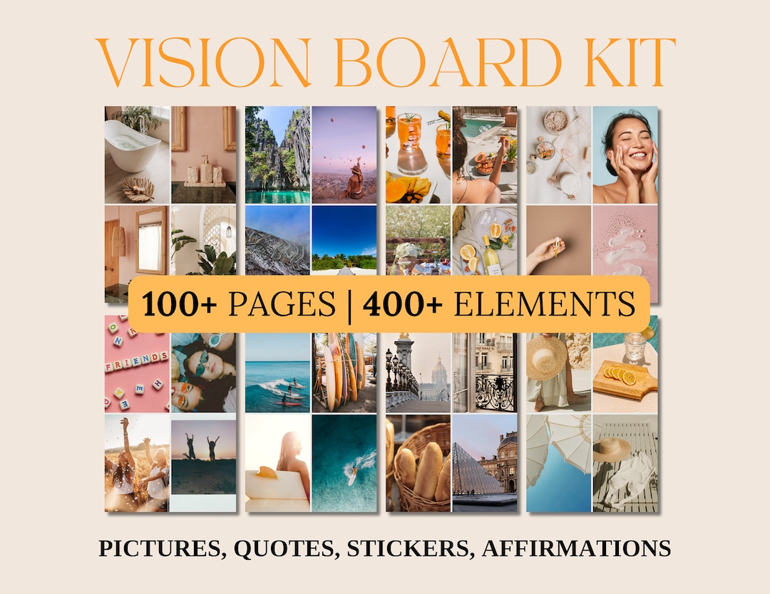 UPDATED 2025 Vision Board Kit Printable PDF - Etsy