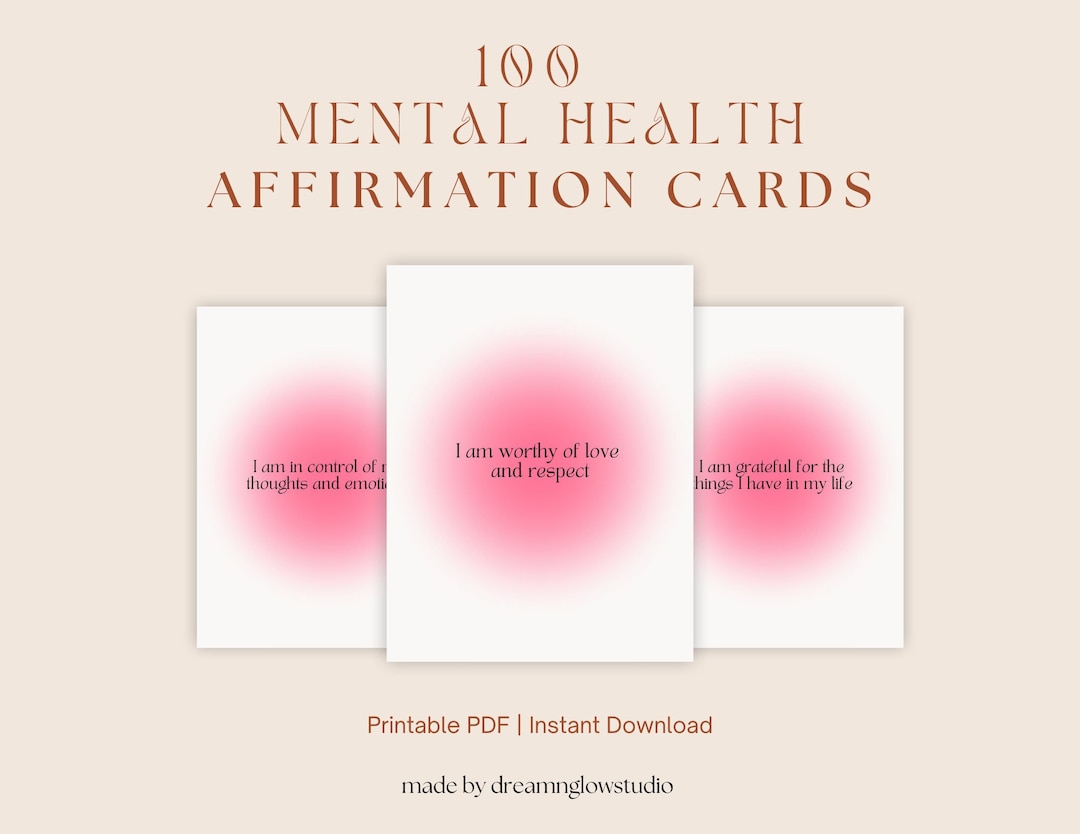 Mental Health Affirmation Cards, Printable, Daily Affirmations - Etsy