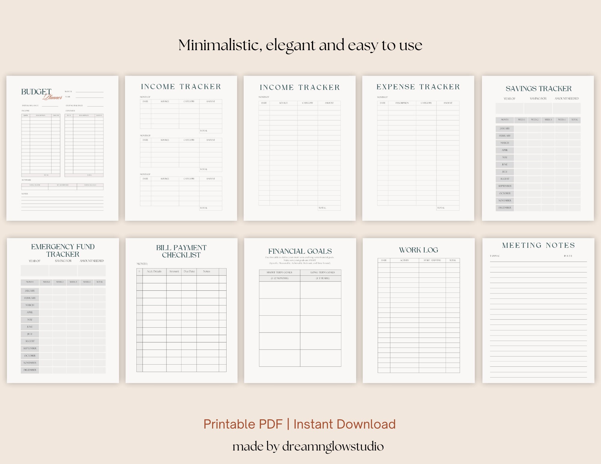 Monthly Budget Planner, Digital and Printable, Instant Download - Etsy