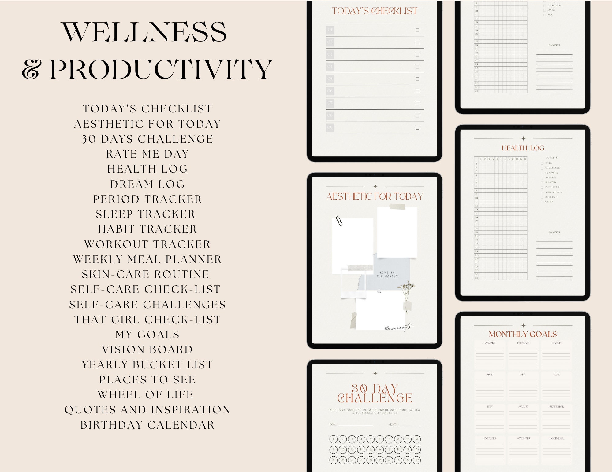 Wellness Journal Digital Planner Self Care Planner Mental - Etsy