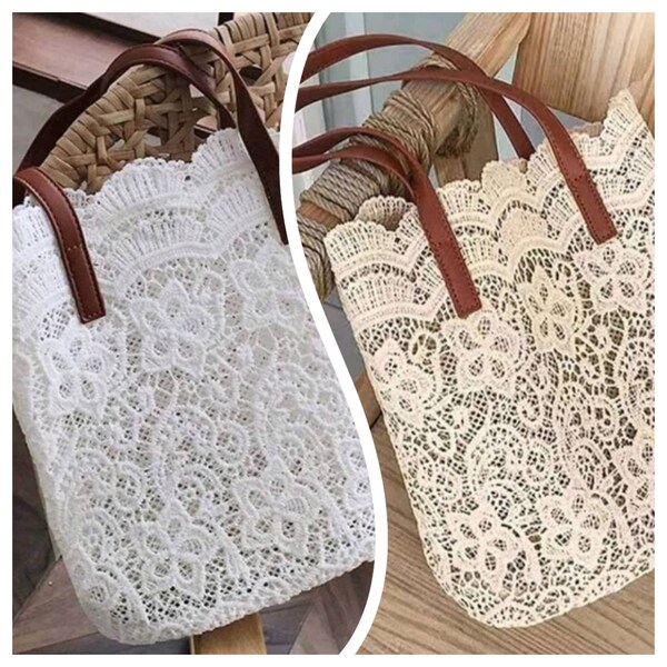 Lace Tote Bag - Etsy