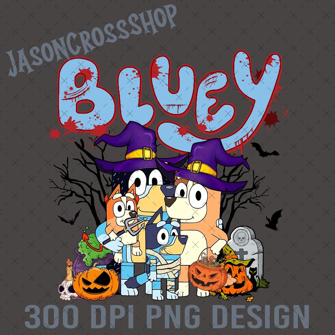 Bluey Halloween Png, Bluey Family Png, Bluey and Bingo Png, Funny Bluey ...