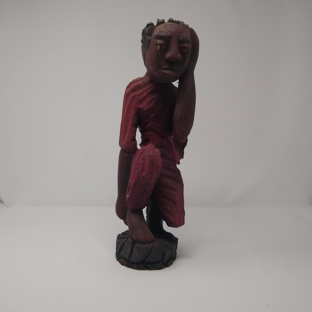 Ti-jean Precursor, Petro Lwa, Polychrome Wood Sculpture by Haitian ...