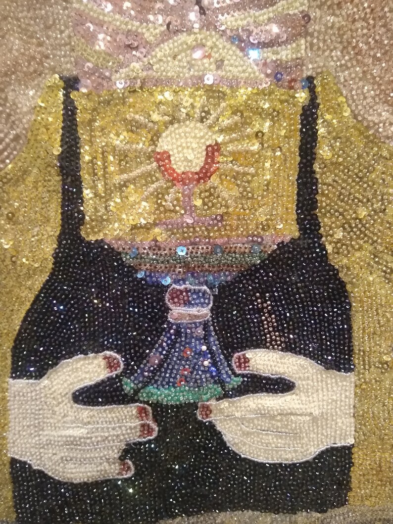 Santa Clara Hand Sewn Beaded Voodoo Banner by Eviland Lalanne - Etsy