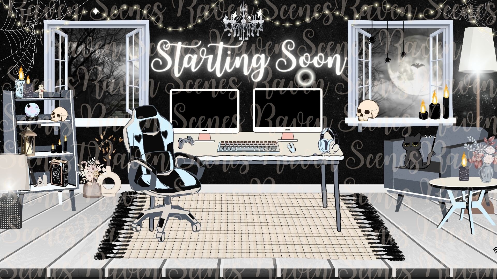 Animated Gaming Room Twitch Stream Screen / Halloween / Horror Gamer ...