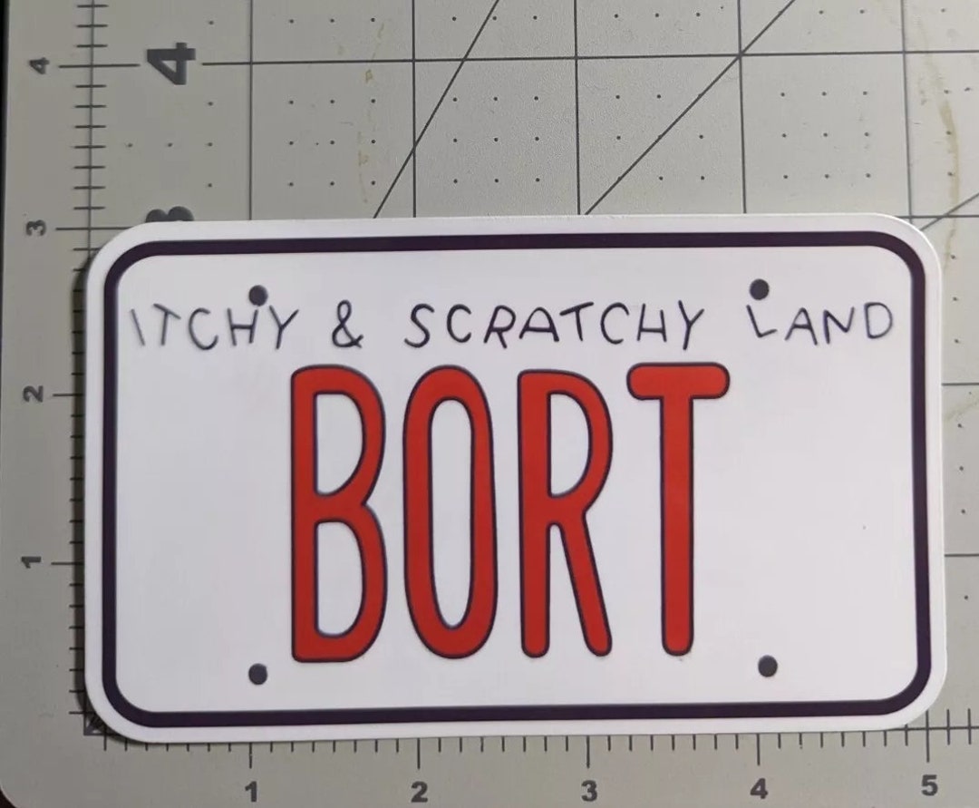 BORT License Plate From "the Simpsons" Die-cut Vinyl Sticker 3x5" White ...