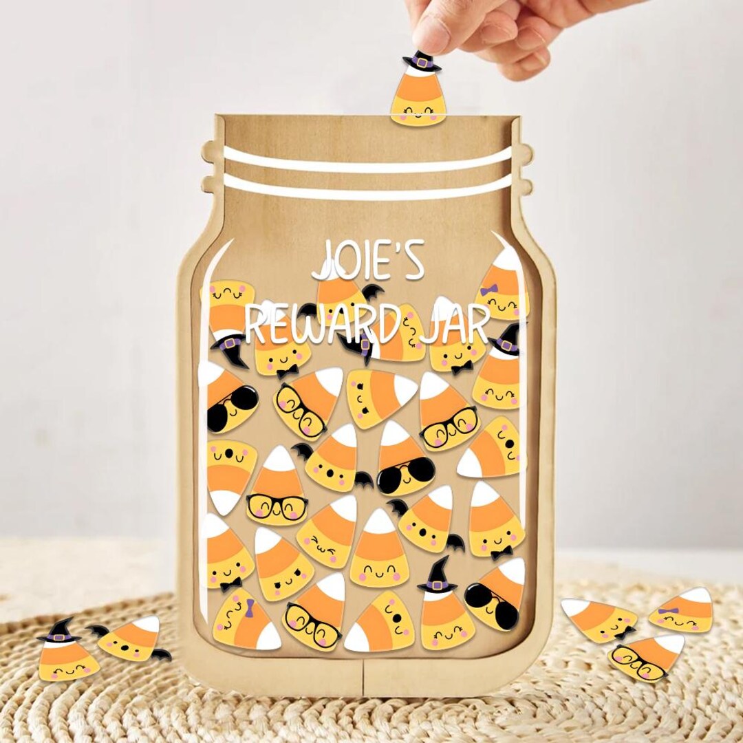 Custom Candy Corn Reward Jar, Personalized Kids Name Back to School ...