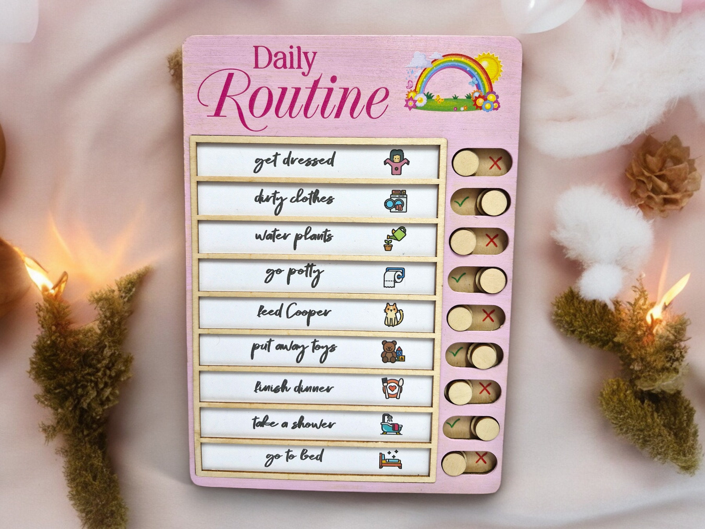 Personalized Magnetic Chore Chart Kids Daily Routine Dry-erase Board ...