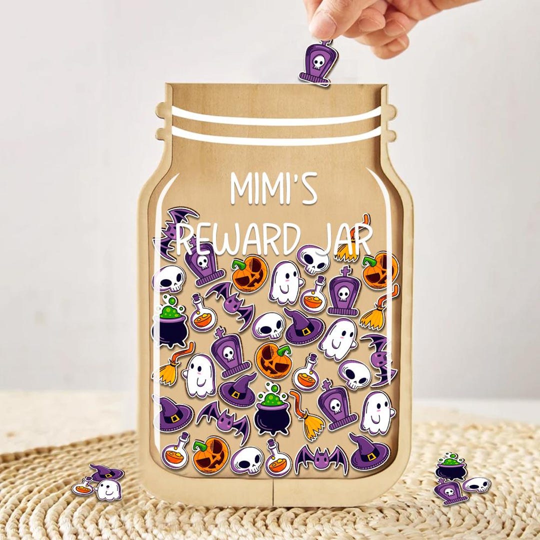 Cute Halloween Reward Jar, Cute Halloween Charm, Personalized Halloween ...