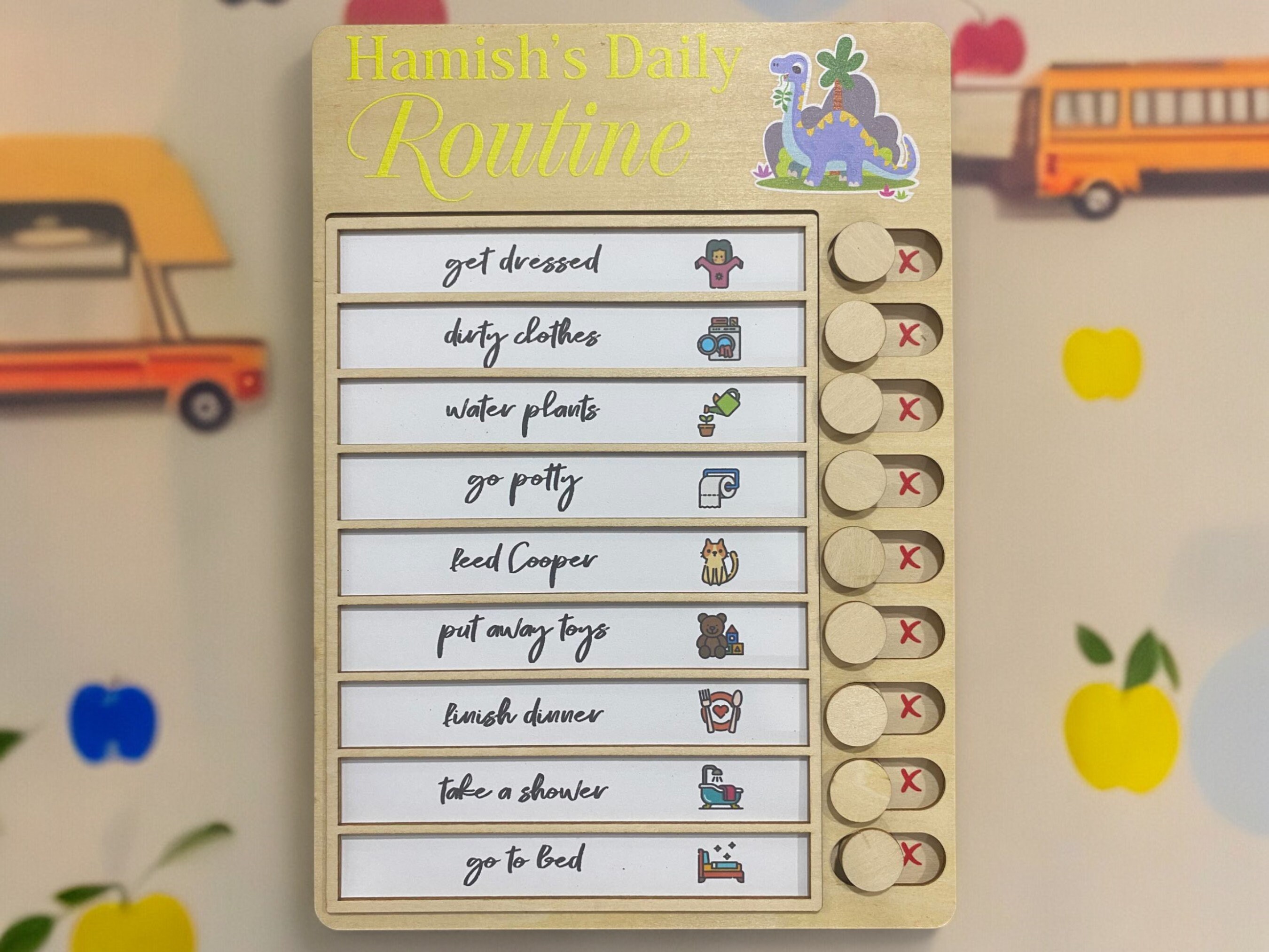 Sliding Chore and Routine Chart Custom Name Children Kids' Daily Tasks ...