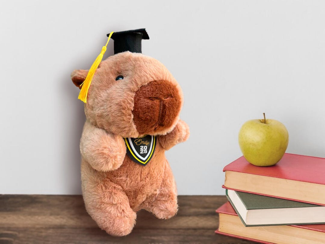 Graduation Capybara Plush – Personalized 2025 Stuffed Animal – Custom ...