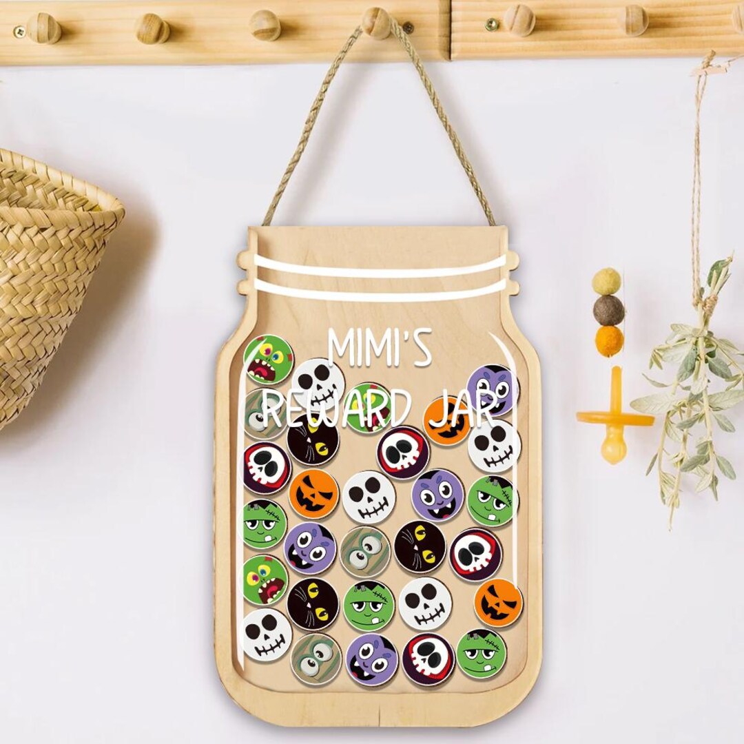 Halloween Reward Jar, Cartoon Character Token, Pumpkin Skull Monster ...