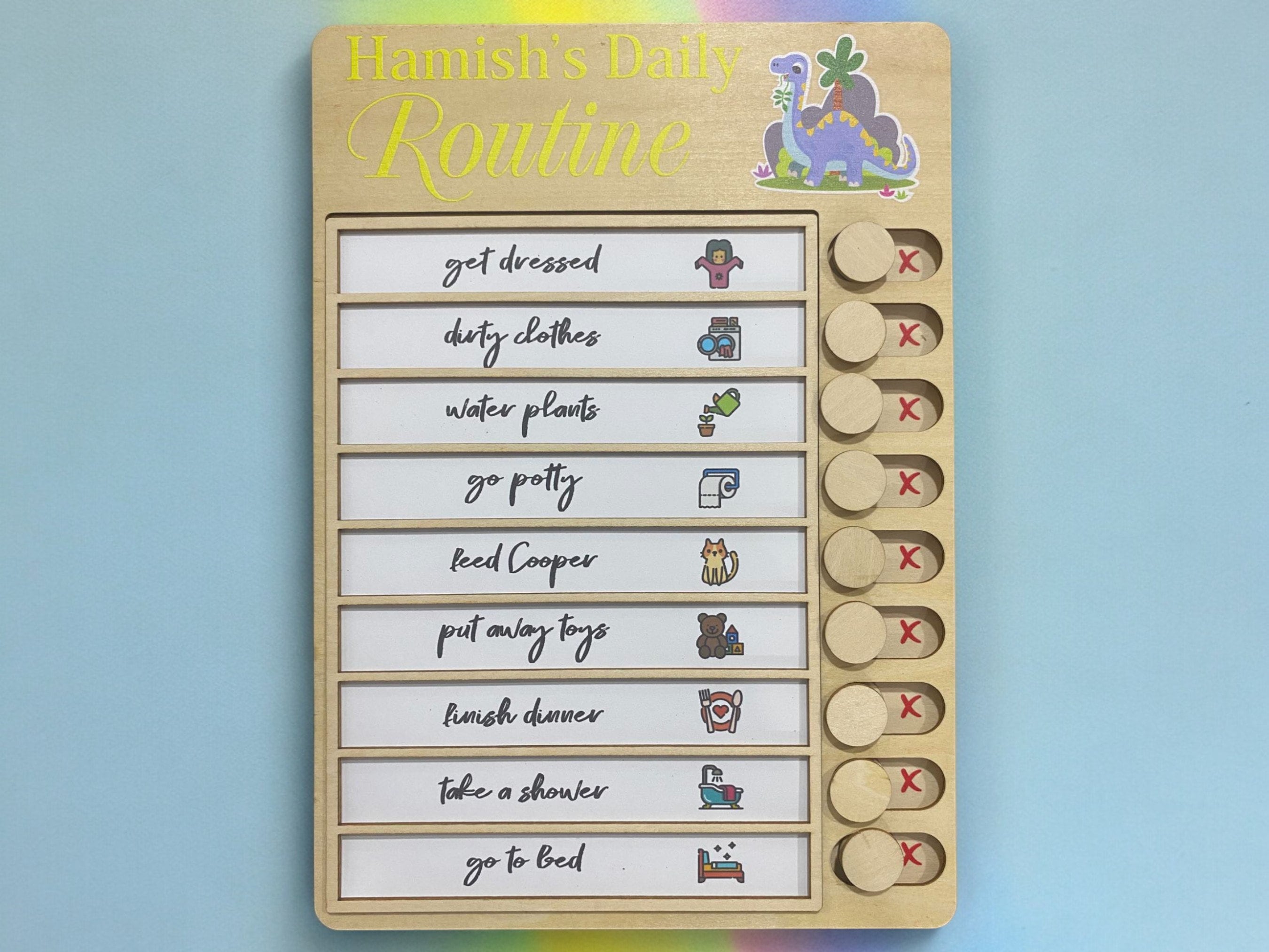 Sliding Chore and Routine Chart Custom Name Children Kids' Daily Tasks ...