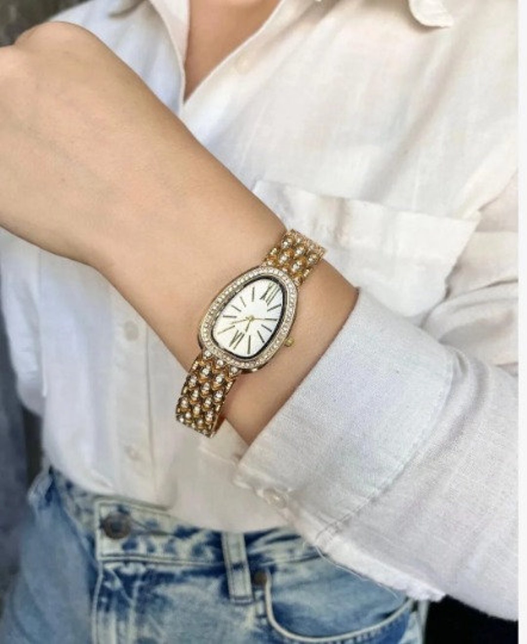 Snake Model, Stone Gold Watch, Mother Wristwatch, Luxury Wristwatch ...