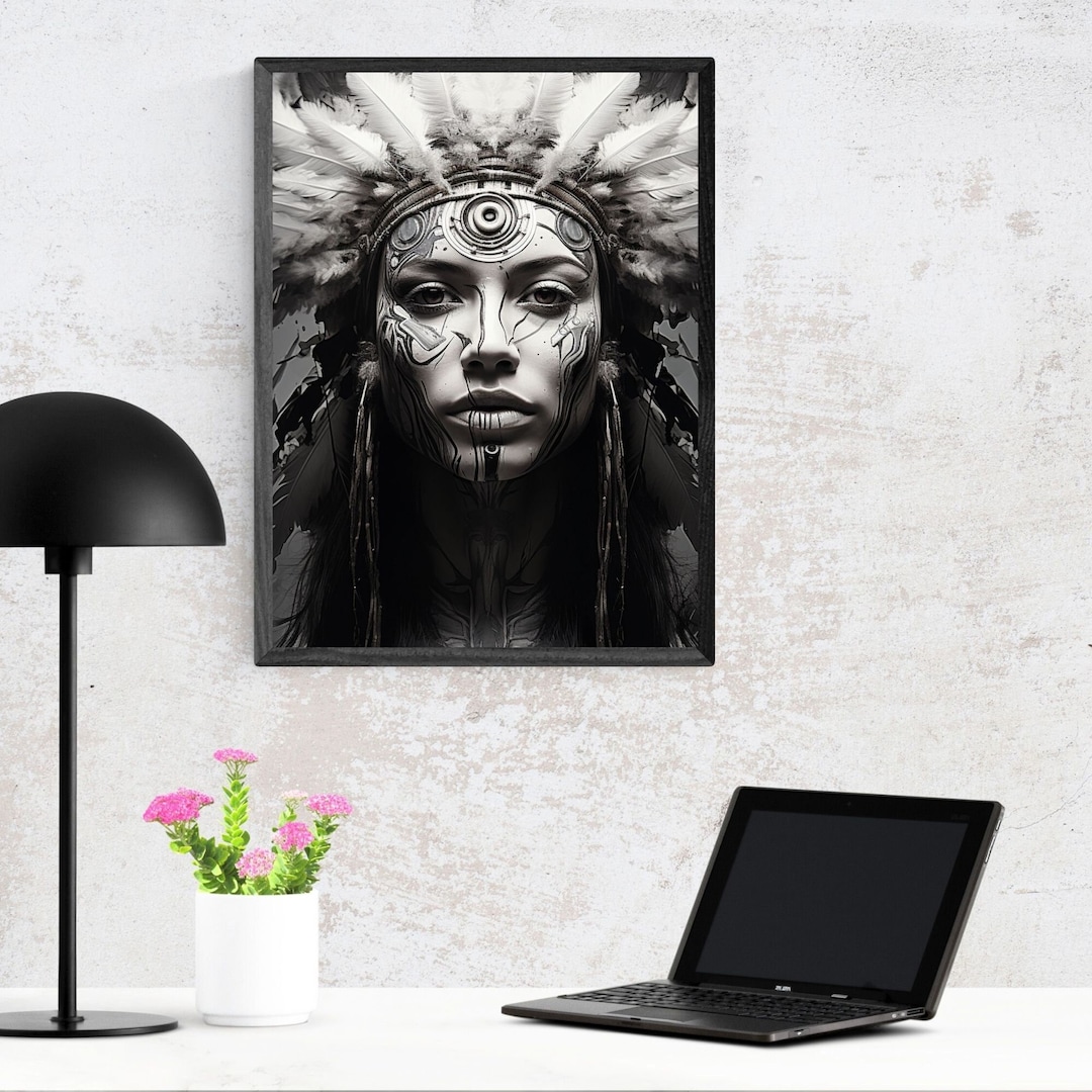 Native American Female Warriorinstant Downloadart - Etsy