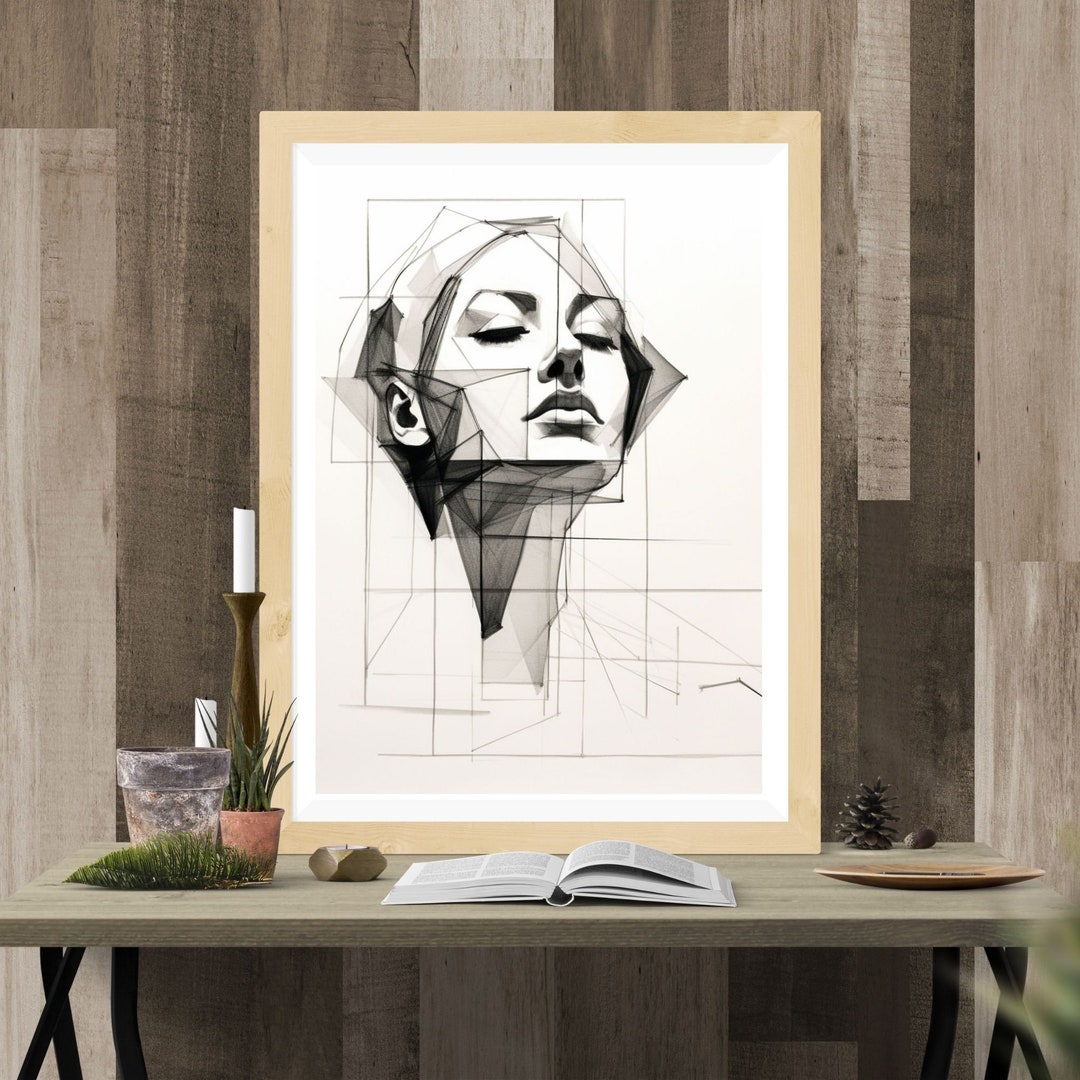 Head Line Sketchone Line Drawingdigital Download.woman - Etsy