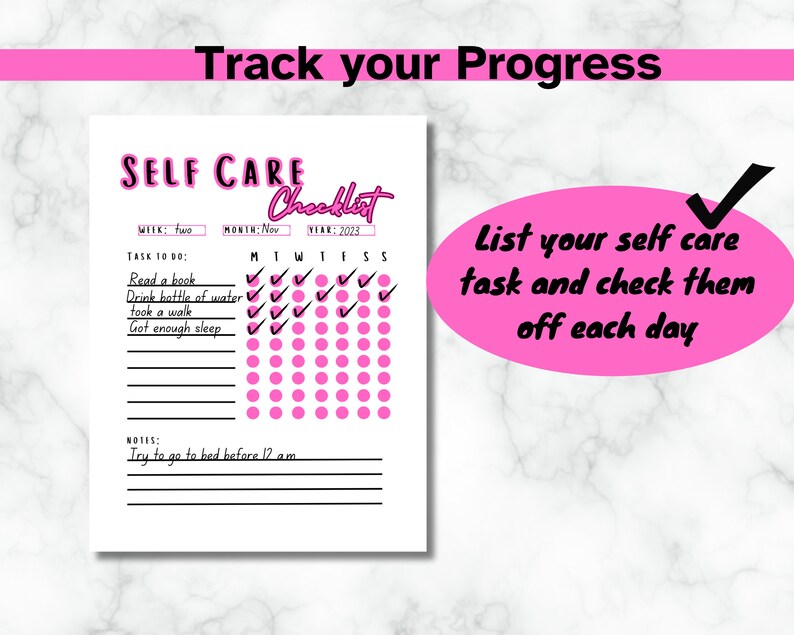 Self-care Checklist, Printable Task Planner, Self-love Checklist, Self ...