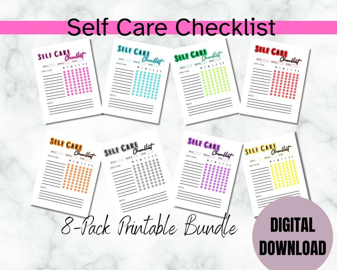 Self-care Checklist, Printable Task Planner, Self-love Checklist, Self ...