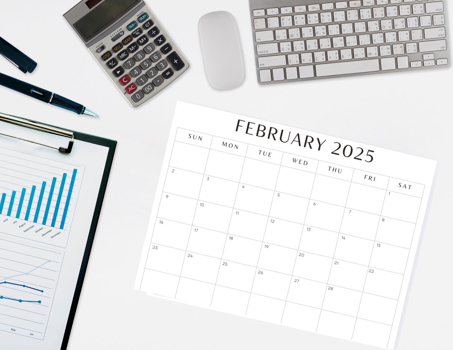 2025 Printable Calendar, Monthly Planner 2025 Landscape, Digital PDF - Etsy