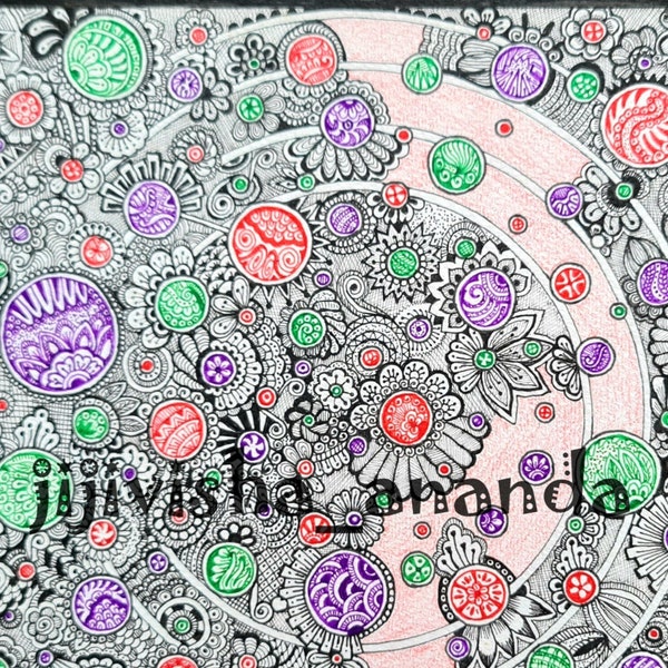 Colorful Zentangle - Etsy