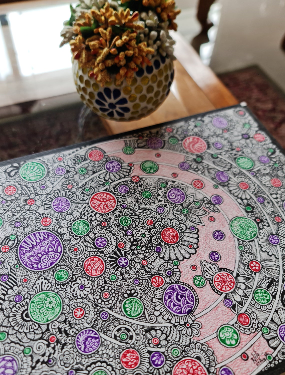 Zentangle Art/ Home Decor/ Wall Art/colorful Zentangle/printable Art ...