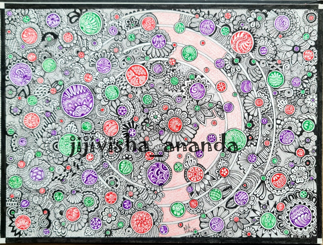 Zentangle Art/ Home Decor/ Wall Art/colorful Zentangle/printable Art ...