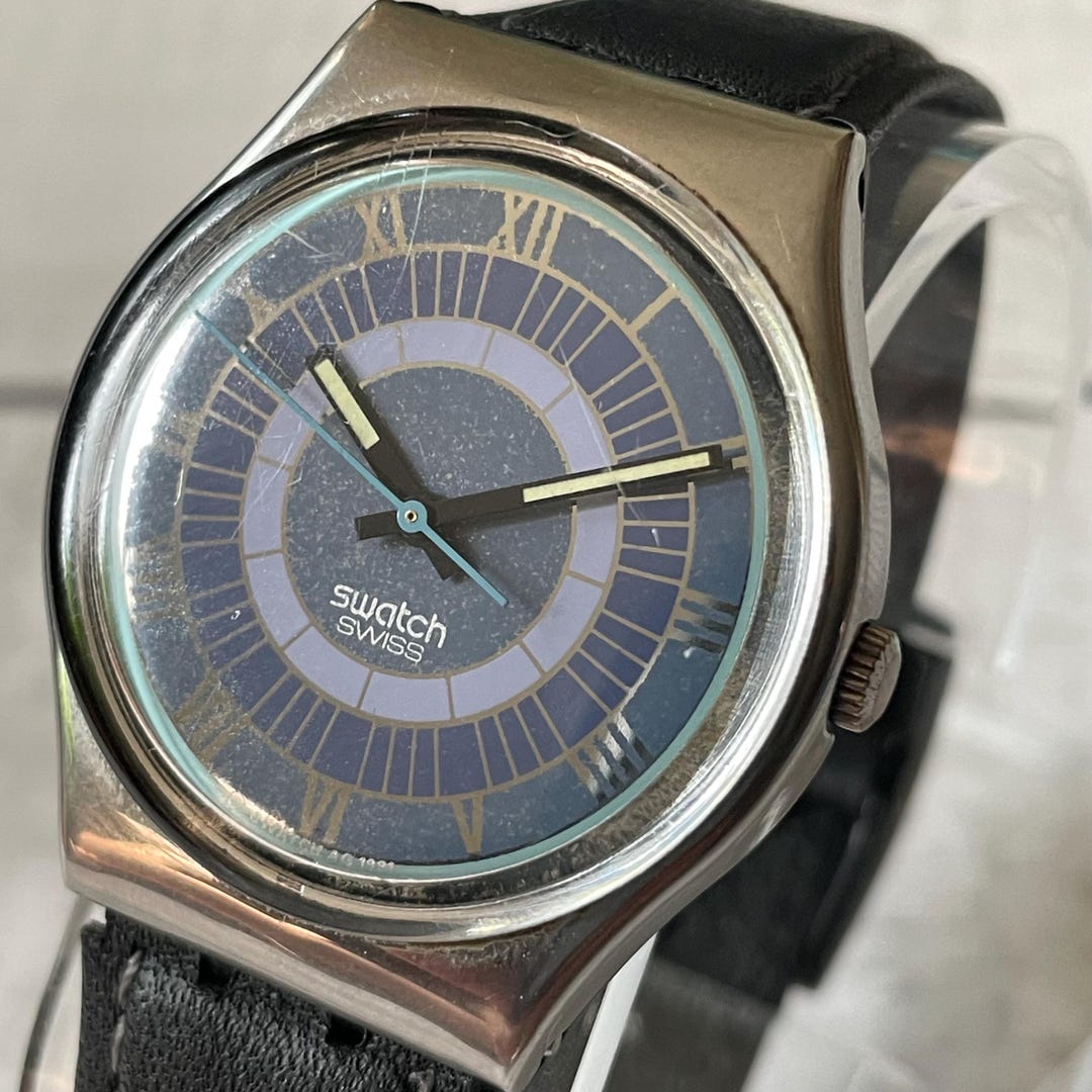 Vintage SWATCH Gent ALEXANDER GX123 New Battery Leather Band - Etsy