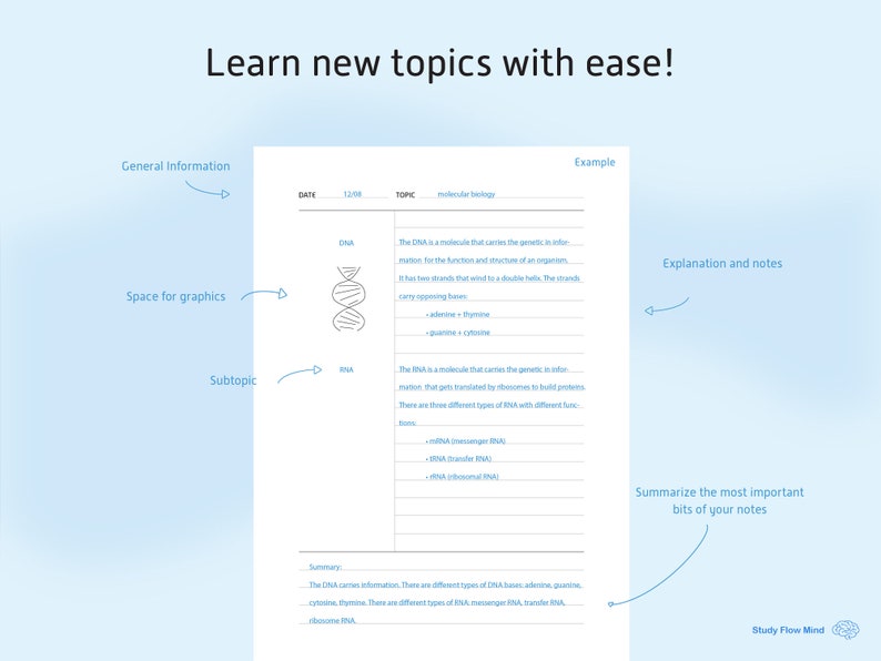 Cornell Notes Printable Template Study Template Guide Uni Exam Study ...