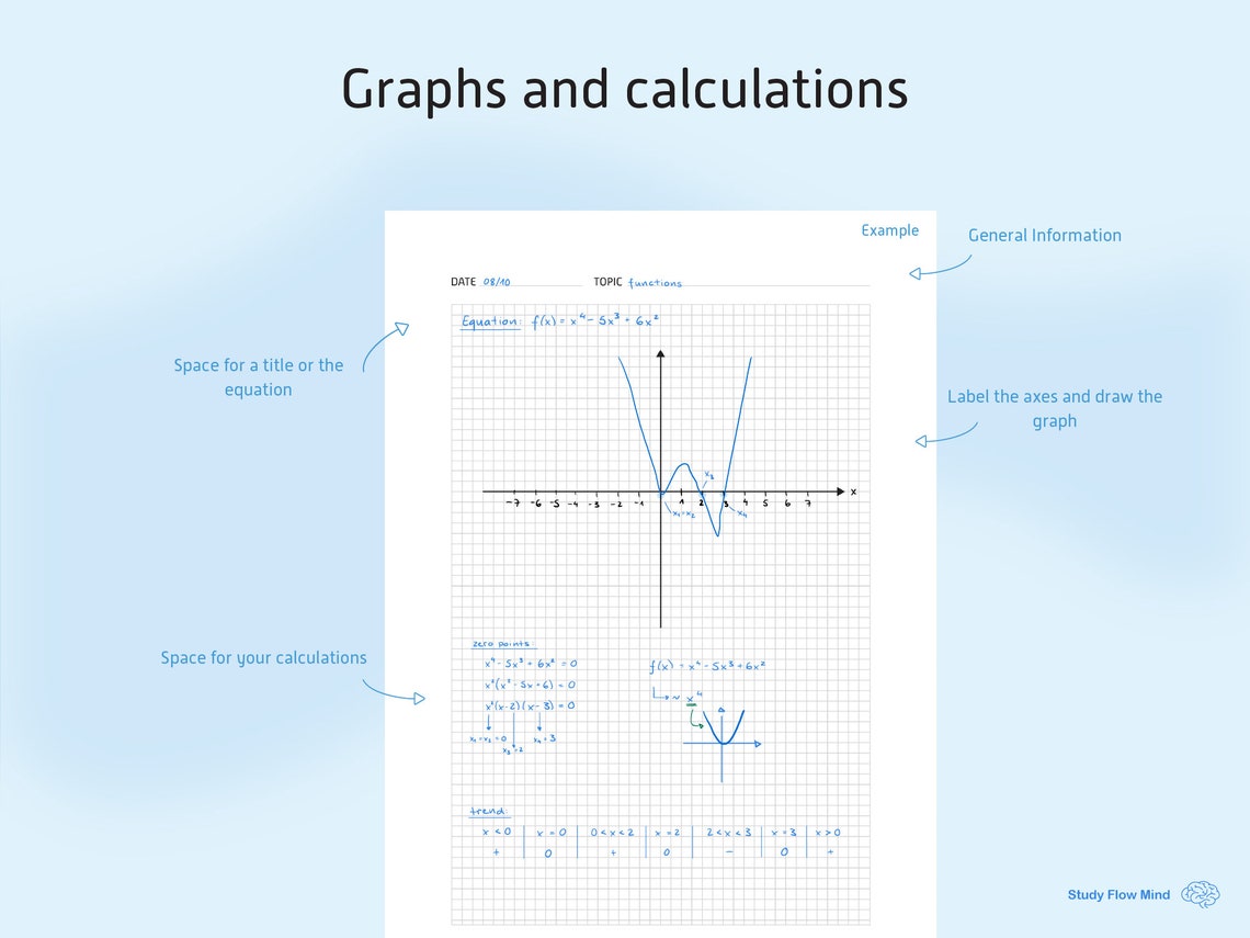 Graph Paper Printable Template Study Maths Productivity Template ...