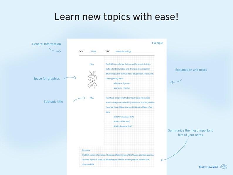 Cornell Notes Printable Template Study Template Guide Uni Exam Study ...