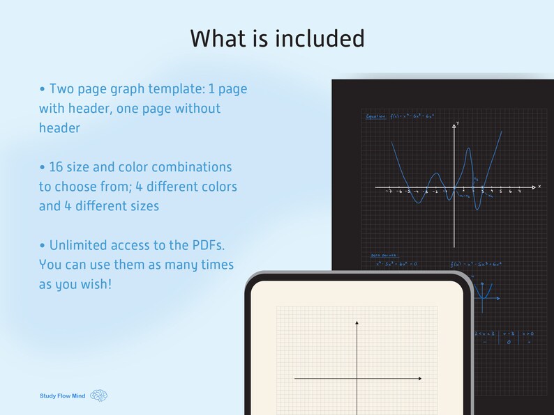 Graph Paper Printable Template Study Maths Productivity Template ...