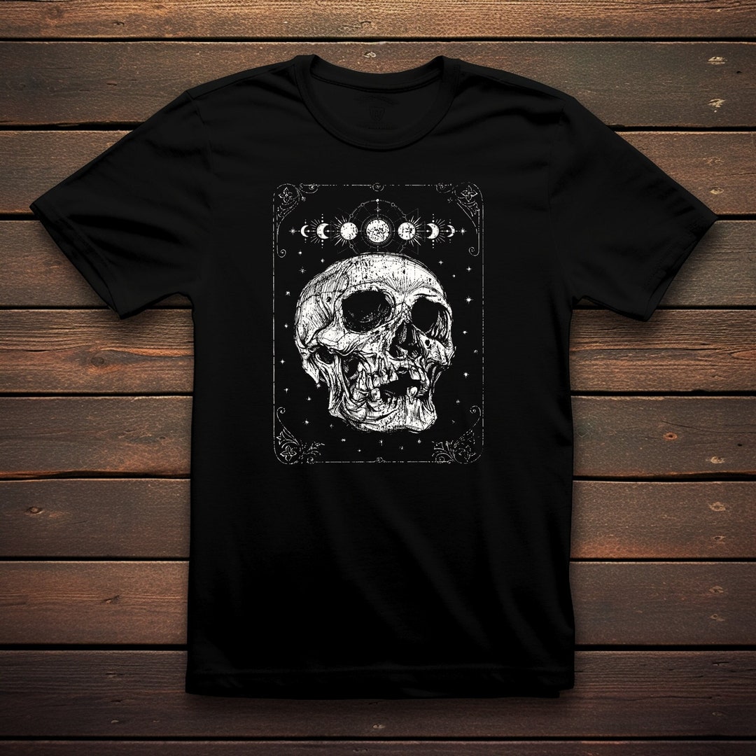 Gothic Skull T Shirt Moon Phases T Shirt Pastel Goth Apparel Strega