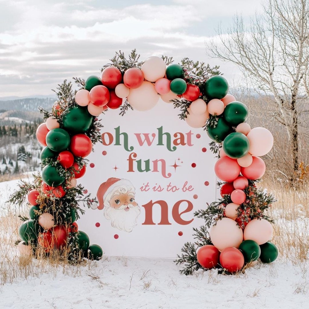 Oh What Fun It is to Be One Backdrop, Oh What Fun Party Banner, Vintage ...