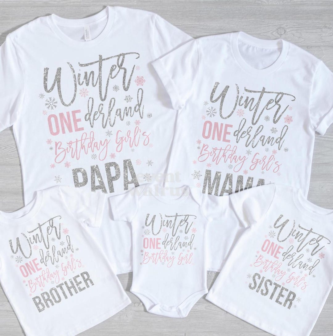 Pink and Silver Winter One Derland Shirts, Pink Winter Onederland First ...