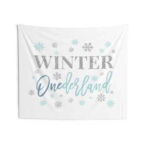 Blue Winter Onederland Backdrop, Winteronederland Photo Backdrop, Blue ...