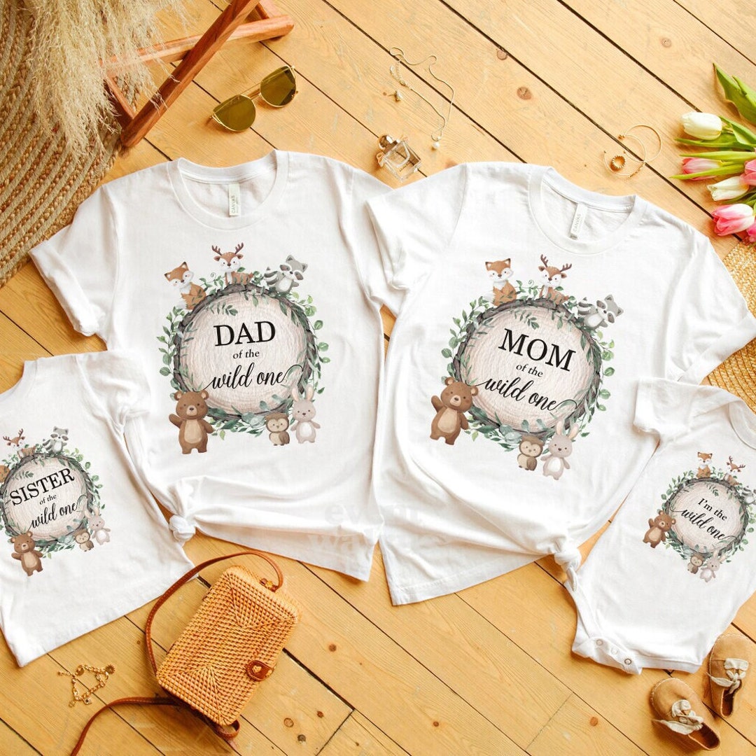 Woodland Birthday Shirt Wild One Family Matching Shirts First Birthday ...