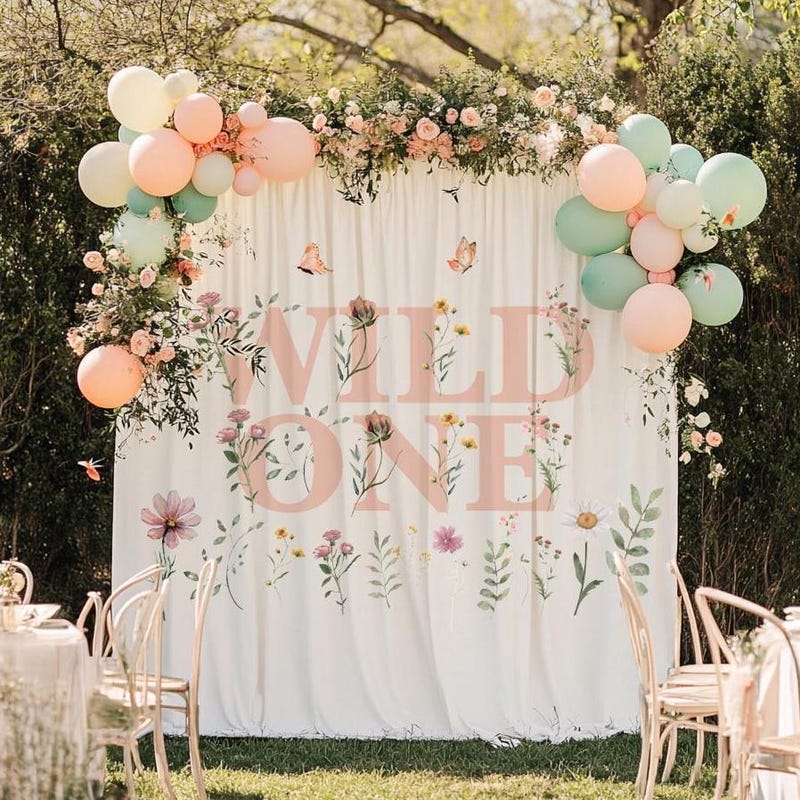 Flower Themed Backdrop - Etsy